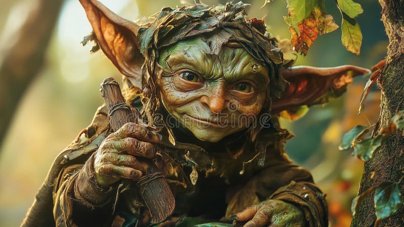 A Moss-covered Green Mystical Creature Sits Thoughtfully in an Emerald ...