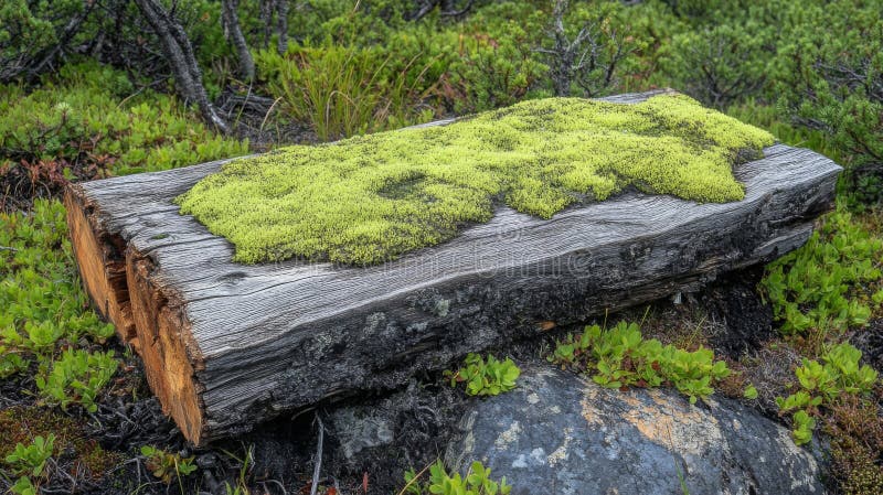 Moss Covered Log in a Verdant Forest Setting Stock Illustration ...