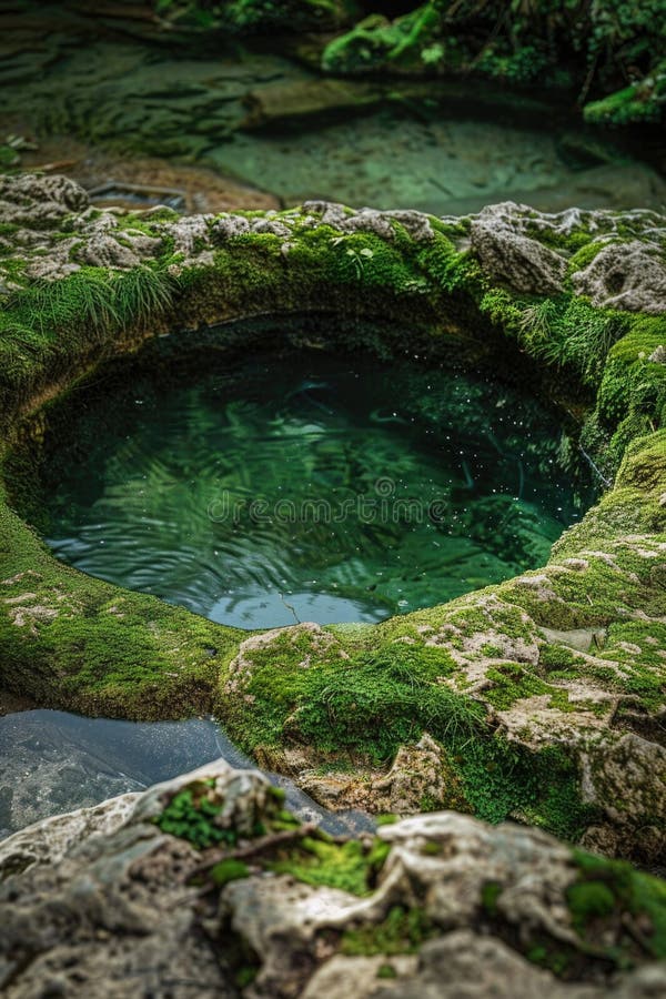 Moss-covered Rocks in a Tranquil Water Pool, Suitable for Nature ...
