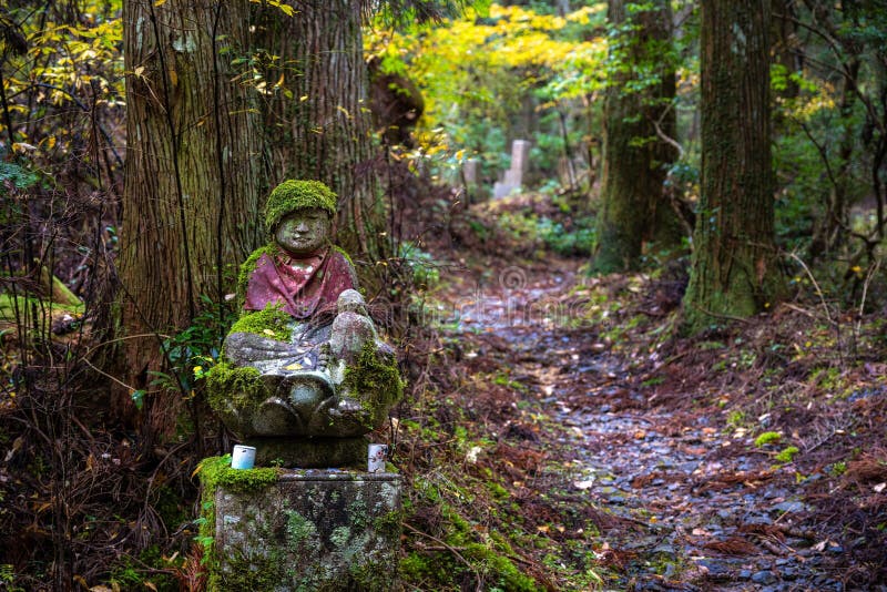Moss-covered Statue in Nikko Forest Path Stock Image - Image of ...