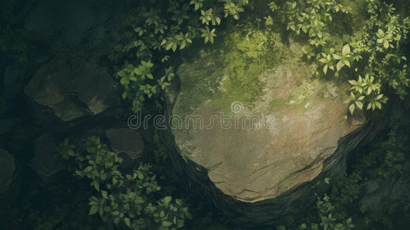 Moss Covered Stone Platform in Forest Light Stock Photo - Image of ...