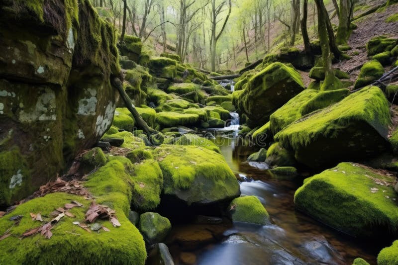 Moss-covered Stones in a Hidden Creek Reserve Stock Photo - Image of ...