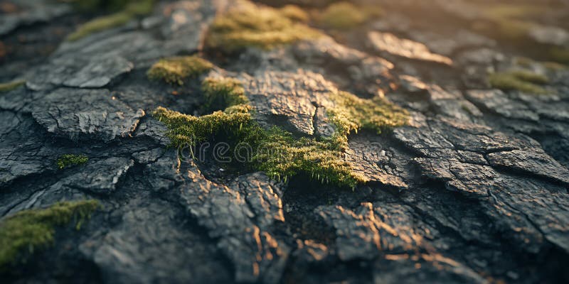 Moss Covered Tree Bark Texture Stock Illustration - Illustration of season, wood: 385940669