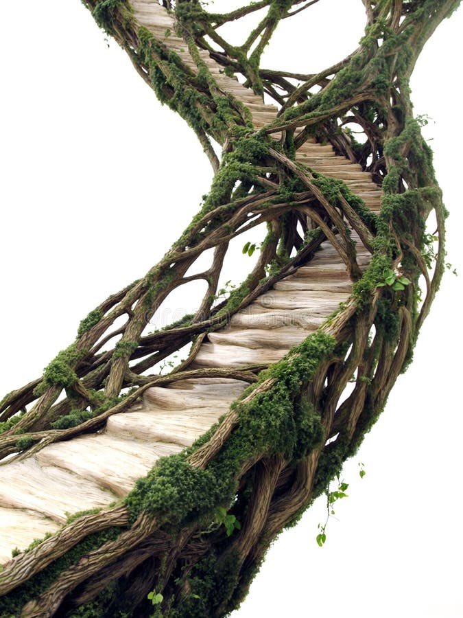 Moss-Covered Vine Staircase Structure Stock Photo - Image of pathway ...