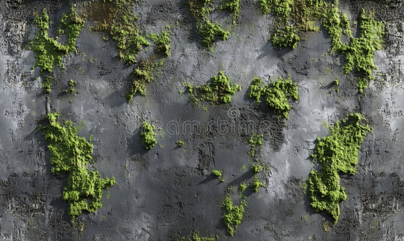 Moss-covered Wall Texture with Gray Background and Green Patches ...