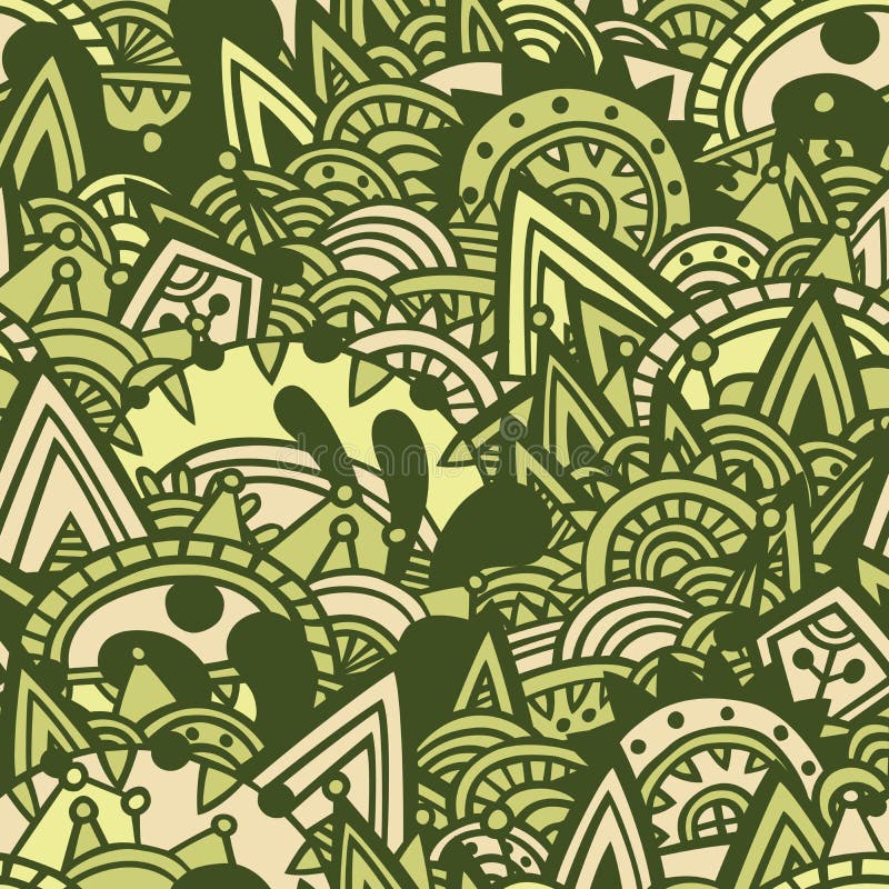 Moss Green Aztec Seamless Pattern. Vector Stock Vector - Illustration ...