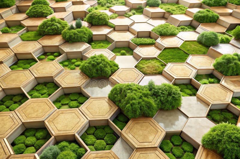 Modular Hexagonal Building Forms Stock Illustrations – 4 Modular ...