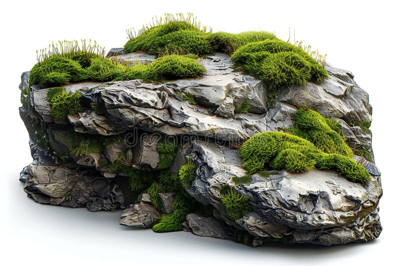 Moss Isolated on a White Background, Showing Different Angles and ...
