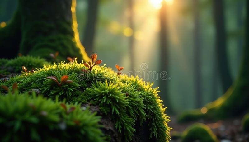 Moss and Lichen Illuminated by Soft Forest Glow, Moss, Light, Overcast ...