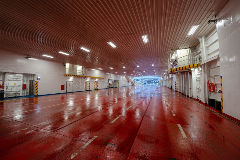 Empty Car Deck of a Car Ferry.. Editorial Image - Image of tourism ...