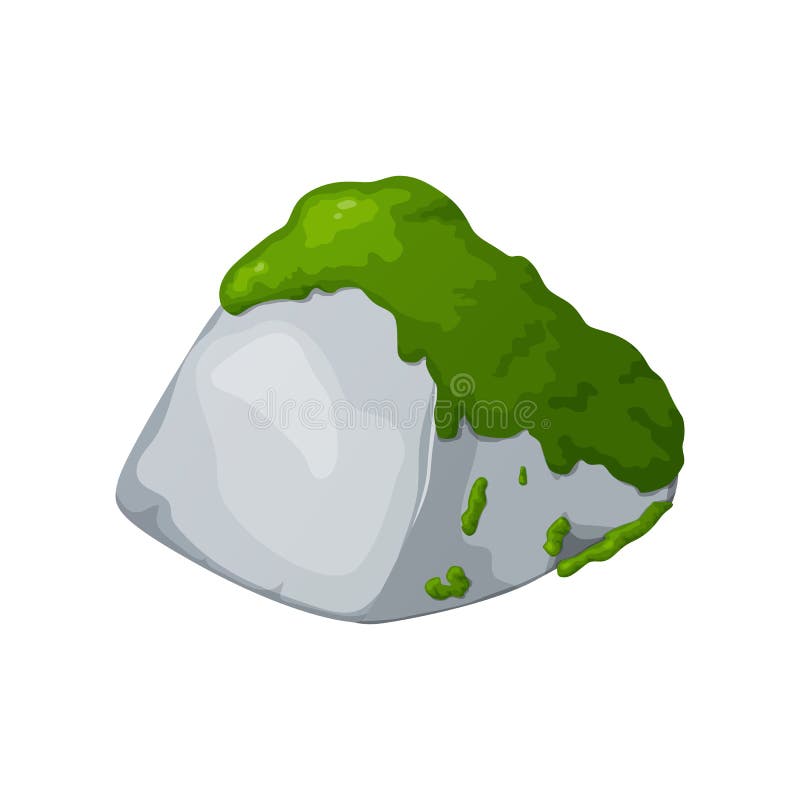 Moss on Stones. Rocks and Green Lichen. Vector Crag for Computer Games ...