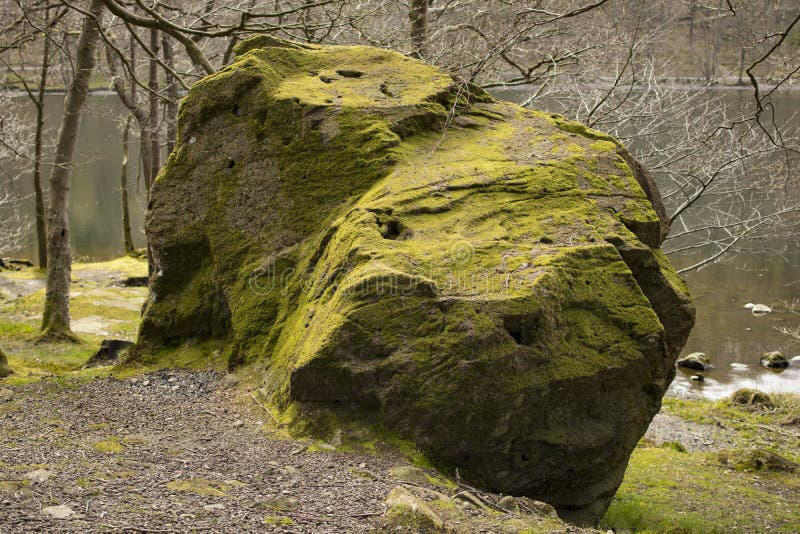 Mossed boulder stock photo. Image of natural, landscape - 71962586