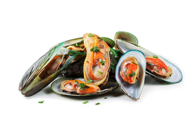 Groene mosselen stock afbeelding. Image of citroen, dieet - 4270903