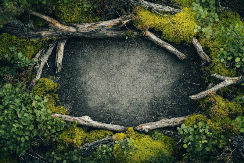 Mossy Logs Surround Empty Forest Ground Stock Image - Image of imagery ...