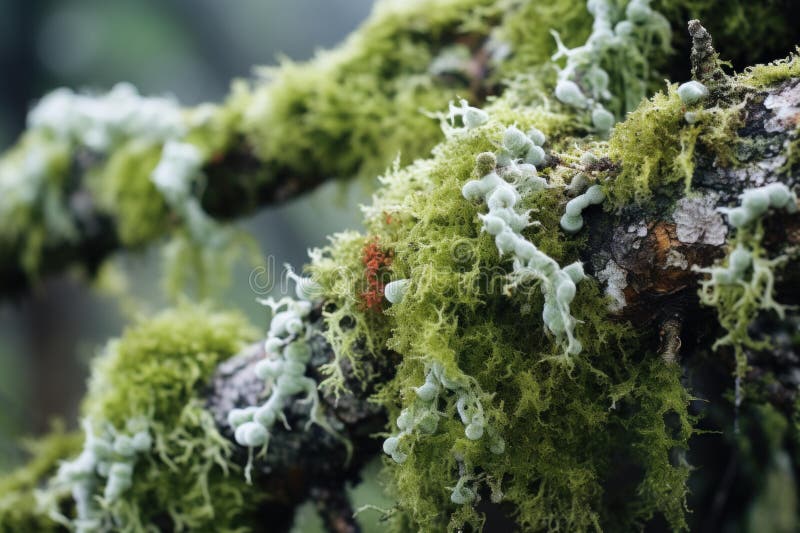 Mossy Overgrown Lichen Stone. Generate Ai Stock Image - Image of moss ...