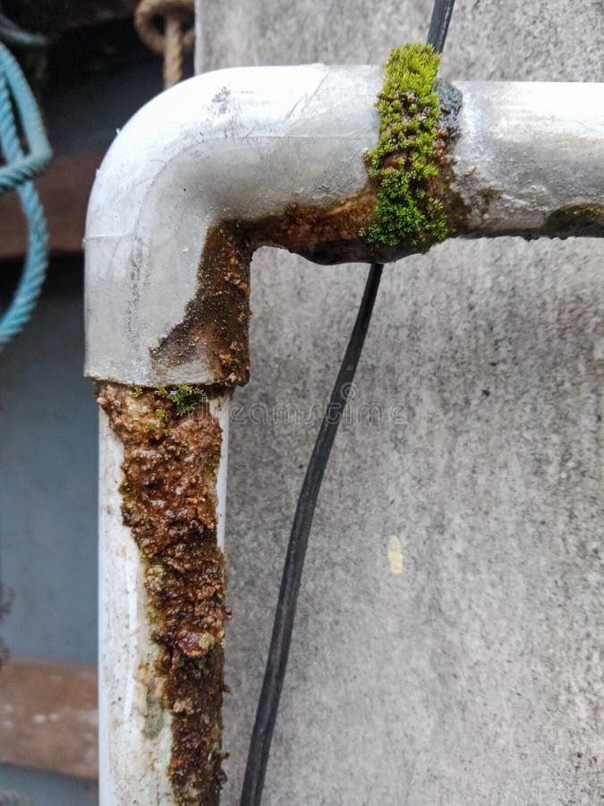 Mossy pipe connection stock photo. Image of water, connection - 199474672