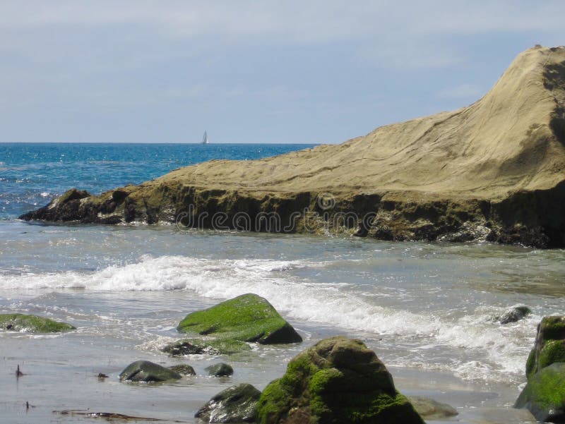 Mossy rocks stock photo. Image of scenic, water, shore - 79504036