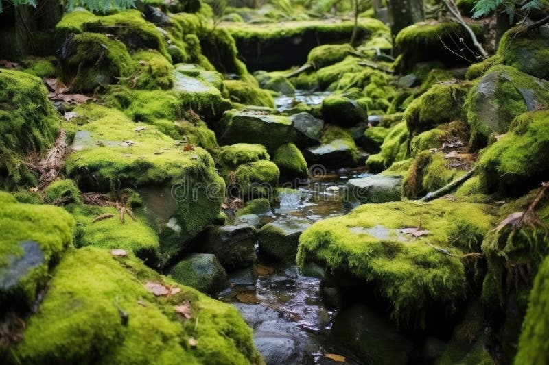 Mossy Stones Surrounding a Hot Spring Stock Image - Image of activity ...