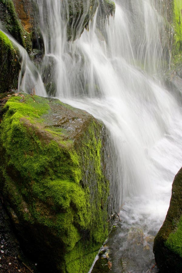 Mossy waterfall stock image. Image of green, power, water - 938479
