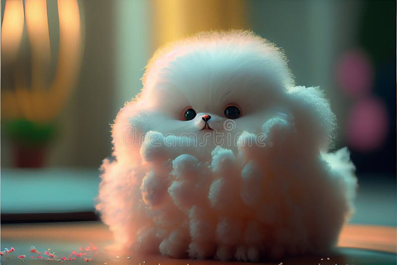 The Most Adorable Cute Fluffy Creature Character in the World Stock ...