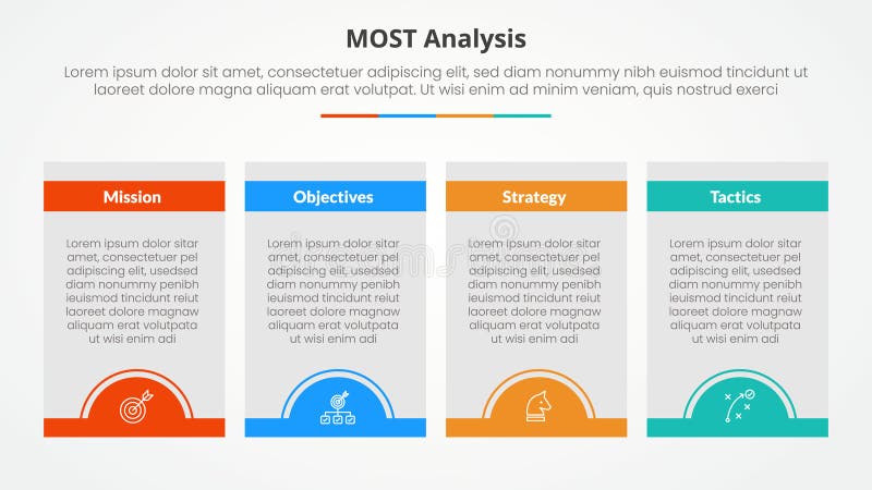 MOST Analysis Infographic Concept for Slide Presentation with Box Table ...