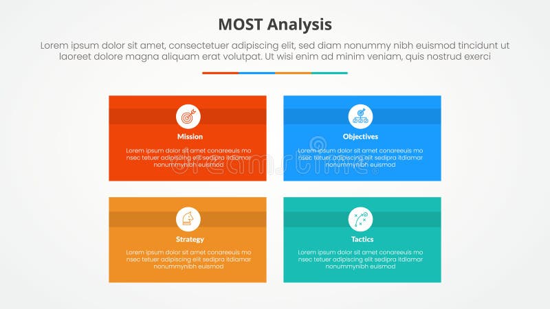 MOST Analysis Infographic Concept for Slide Presentation with Rectangle ...