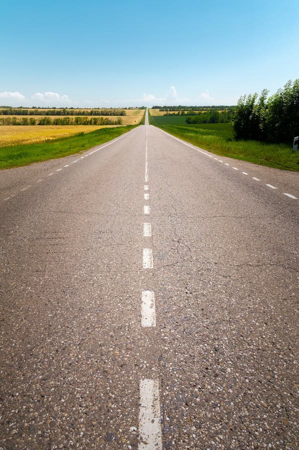Most Asphalt Road. Shallow Depth of Field Stock Image - Image of summer ...