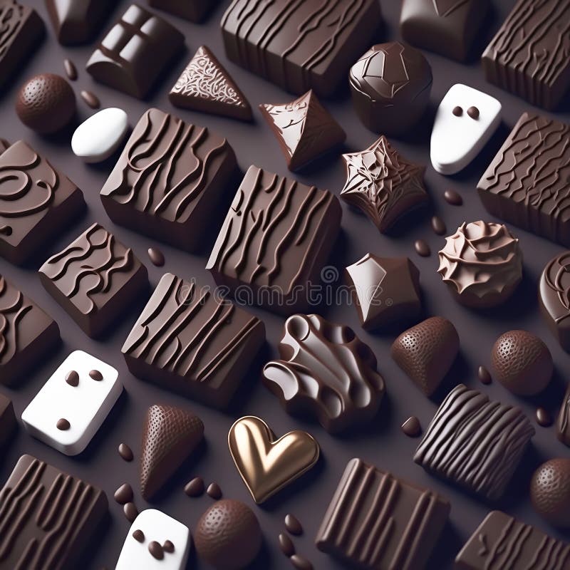 Most Attractive Beautiful Pieces of Chocolates. Stock Illustration ...