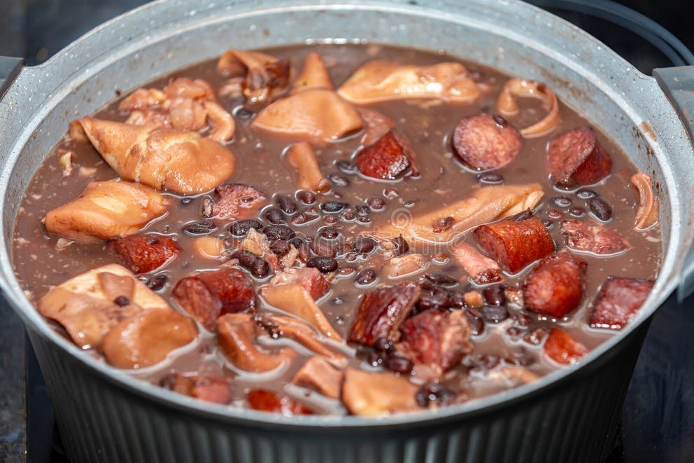 The Most Authentic and True Brazilian Feijoada in Fine Details. Stock ...