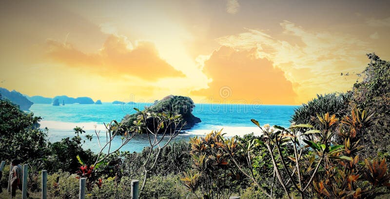 The Most Beautiful Beach in Malang, East Java Editorial Photo - Image ...