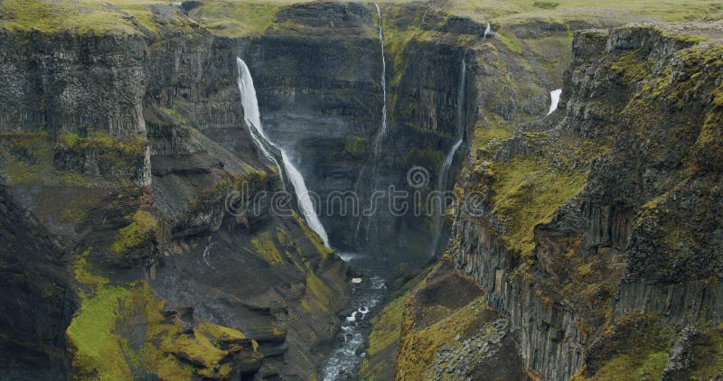 Most Beautiful Haifoss Waterfall in Iceland Highland Stock Photo ...