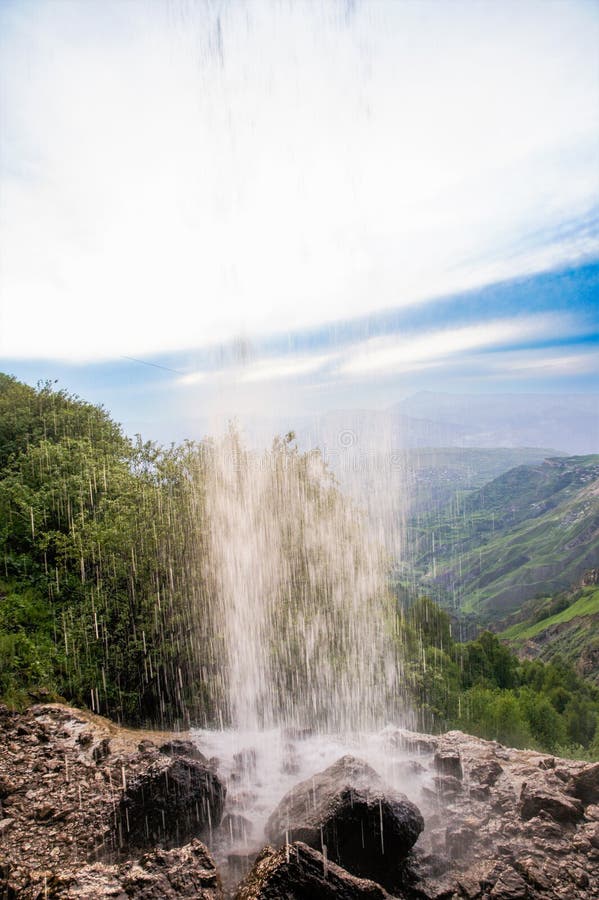 Splash from the Falling Waterfall in the Sun Stock Image - Image of ...