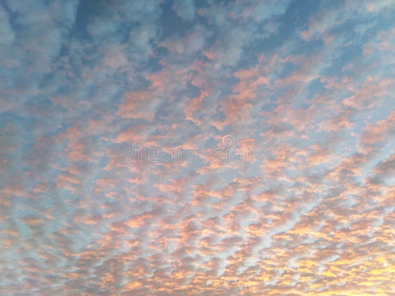 Peaceful Evening Sky With Colorful Clouds Stock Photo - Image of ...