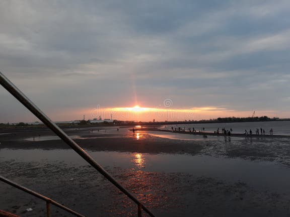 Most Beautiful Sunset View in Harbor Stock Image - Image of orange ...