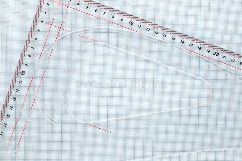 One Sheet of Graph Paper, Macro, Top View. Stock Image - Image of ...
