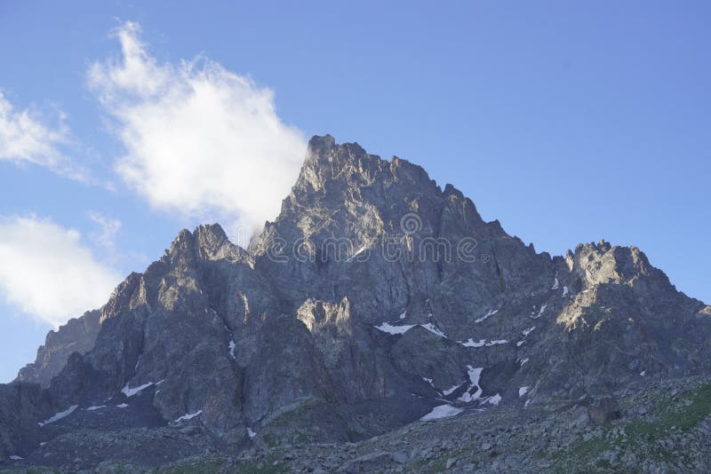 Sharp pointed mountains stock image. Image of alps, landscape - 253051125