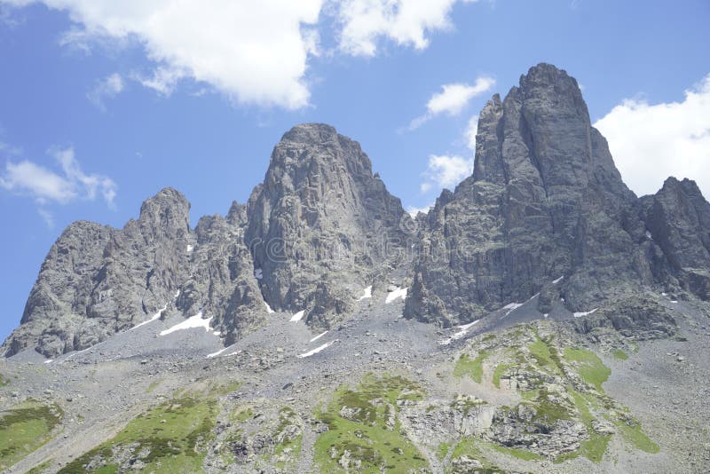 Sharp pointed mountains stock image. Image of group - 253052189