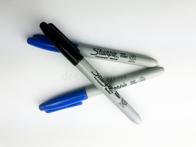 Blue and Black Sharpie Markers Editorial Photo - Image of felt, blue ...