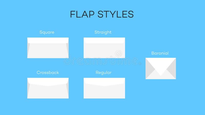 Most Envelope Flap Styles. Vector Temlate. Stock Vector - Illustration ...