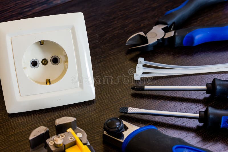 The Most Essential Set of Tools for Repairs Electricians Stock Photo ...