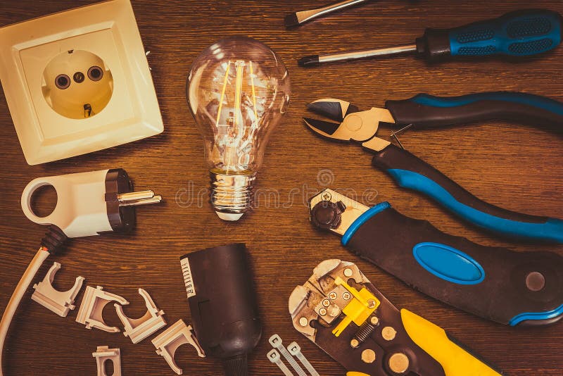 The Most Essential Set of Tools for Repairs Electricians Stock Image ...