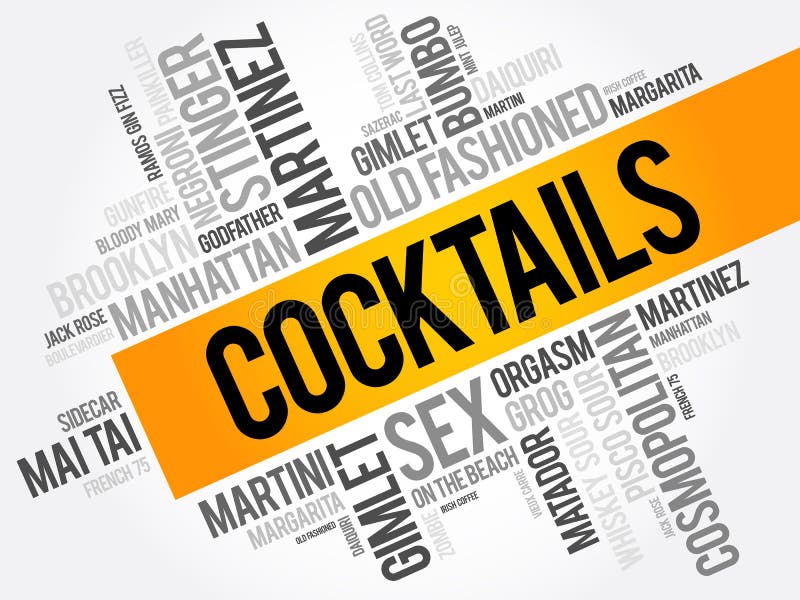 Most Popular Cocktails Word Cloud Collage, Drinks Concept Background ...