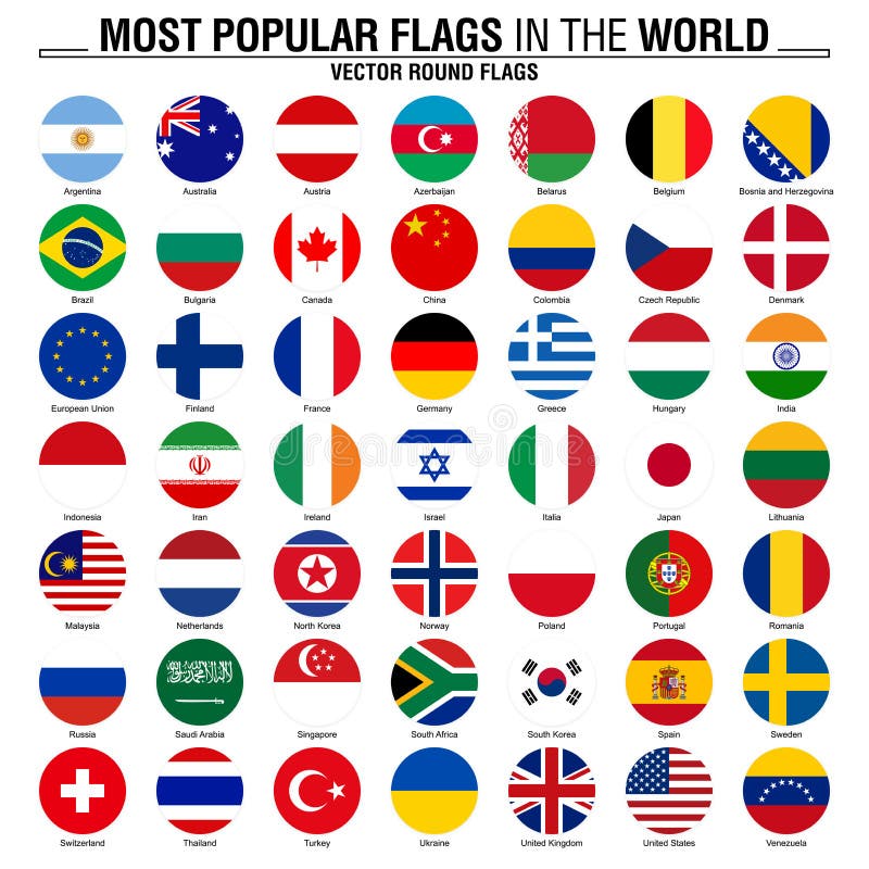 Collection of Flags, Most Popular World Flags Stock Vector ... Collection of Flags, Most Popular World Flags Stock Vector ...