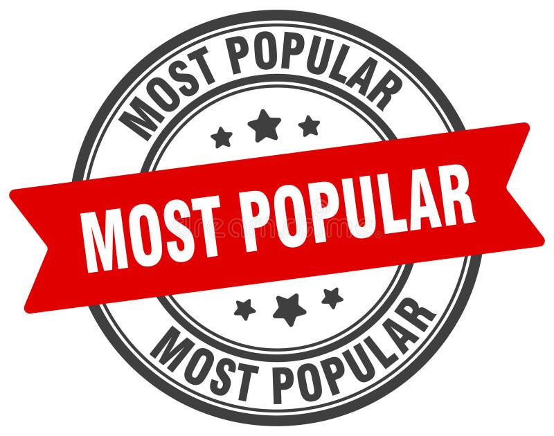 Most Popular Stamp. Most Popular Label on Transparent Background. Round ...