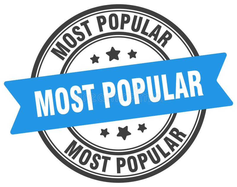 Most Popular Stamp. Most Popular Label on Transparent Background. Round ...