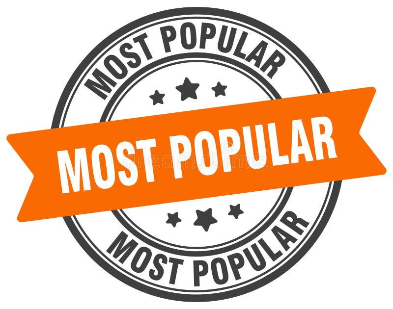 Most Popular Stamp. Most Popular Label on Transparent Background. Round ...