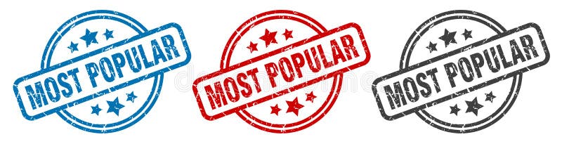 Most Popular Stamp. Most Popular Round Isolated Sign Stock Vector ...