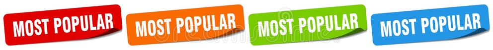 Most Popular Sticker. Most Popular Sticker Set on White Background ...