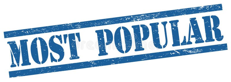 MOST POPULAR Text on Blue Grungy Rectangle Stamp Stock Illustration ...