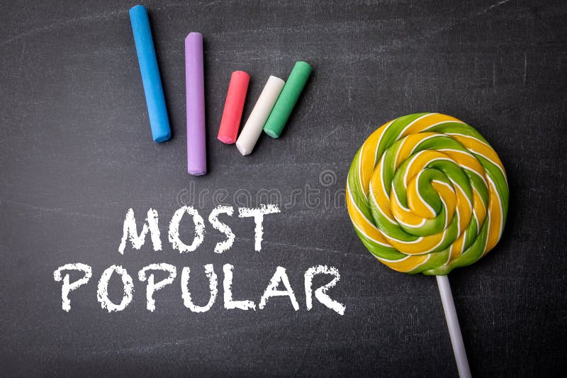 Most Popular. Text on a Dark Chalk Board Stock Image - Image of ...